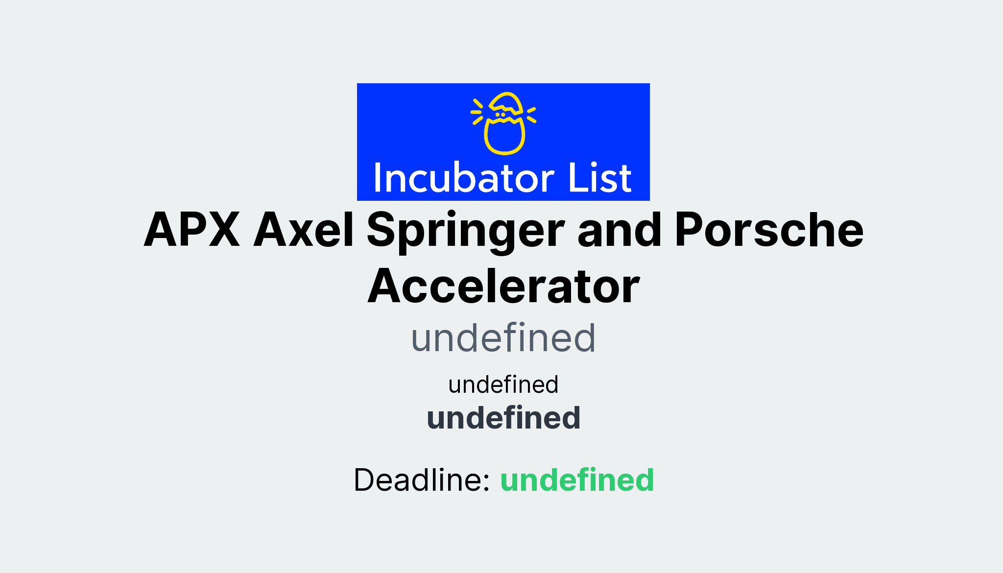 APX Axel Springer and Porsche Accelerator - Key Information