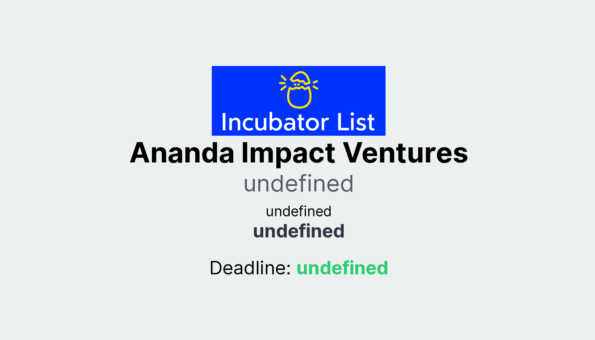 Ananda Impact Ventures - Key Information