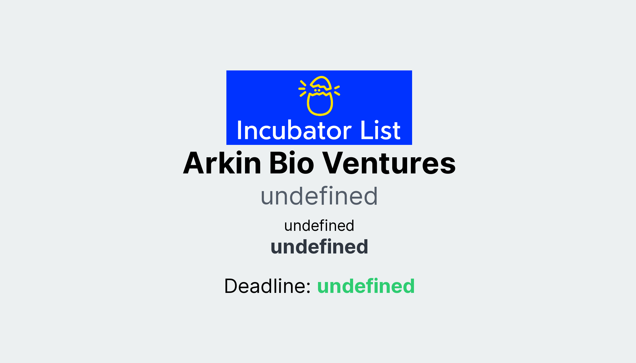 Arkin Bio Ventures - Key Information