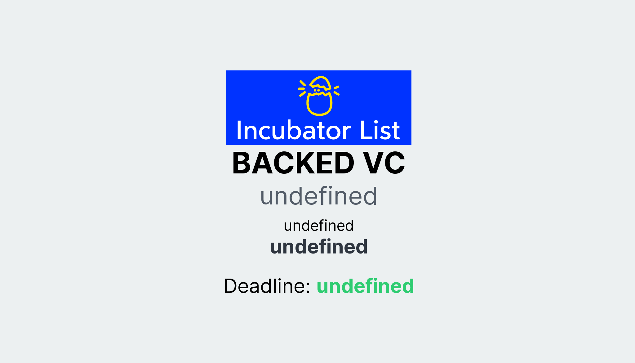 BACKED VC - Key Information