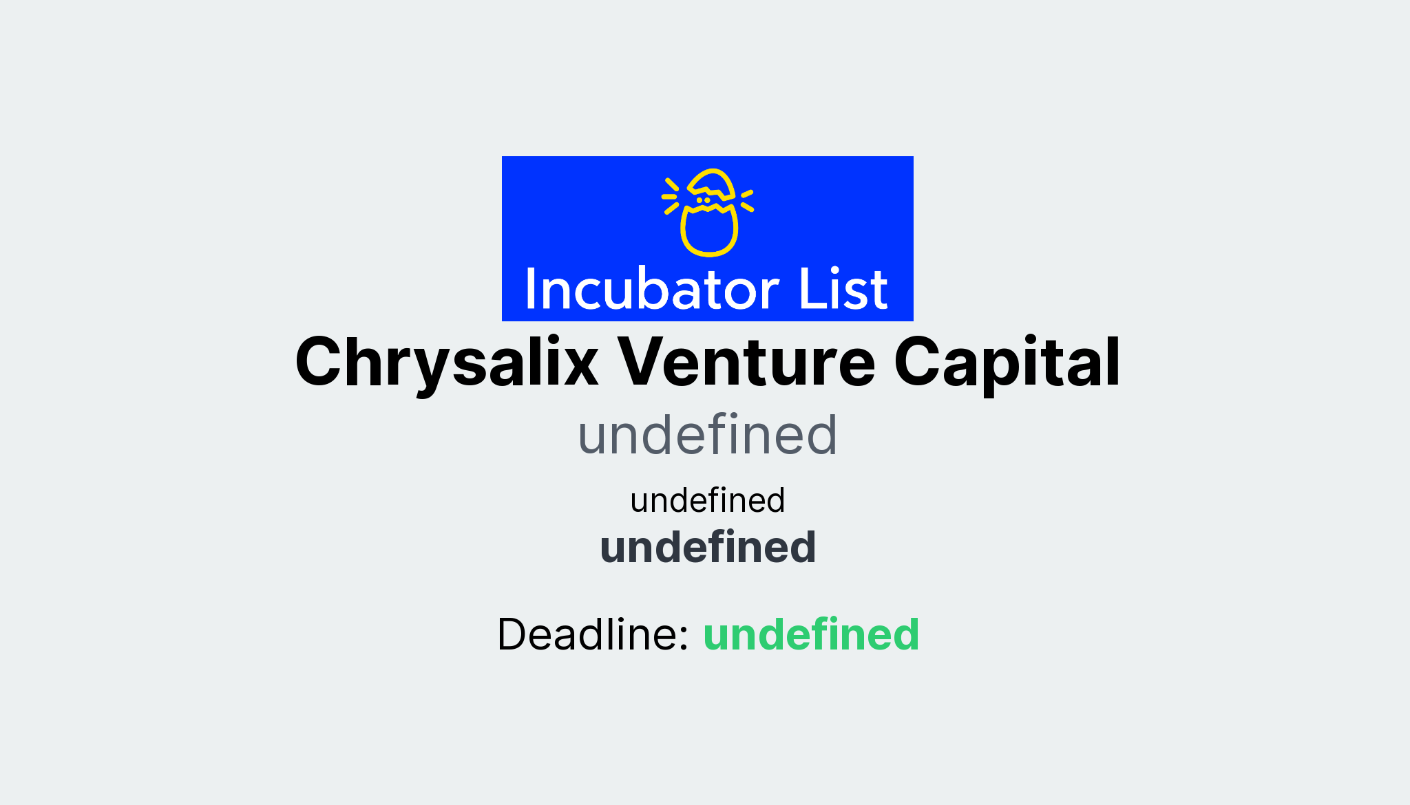 Chrysalix Venture Capital - Key Information