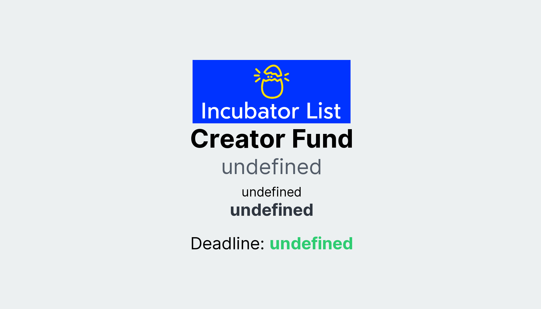 Creator Fund - Key Information