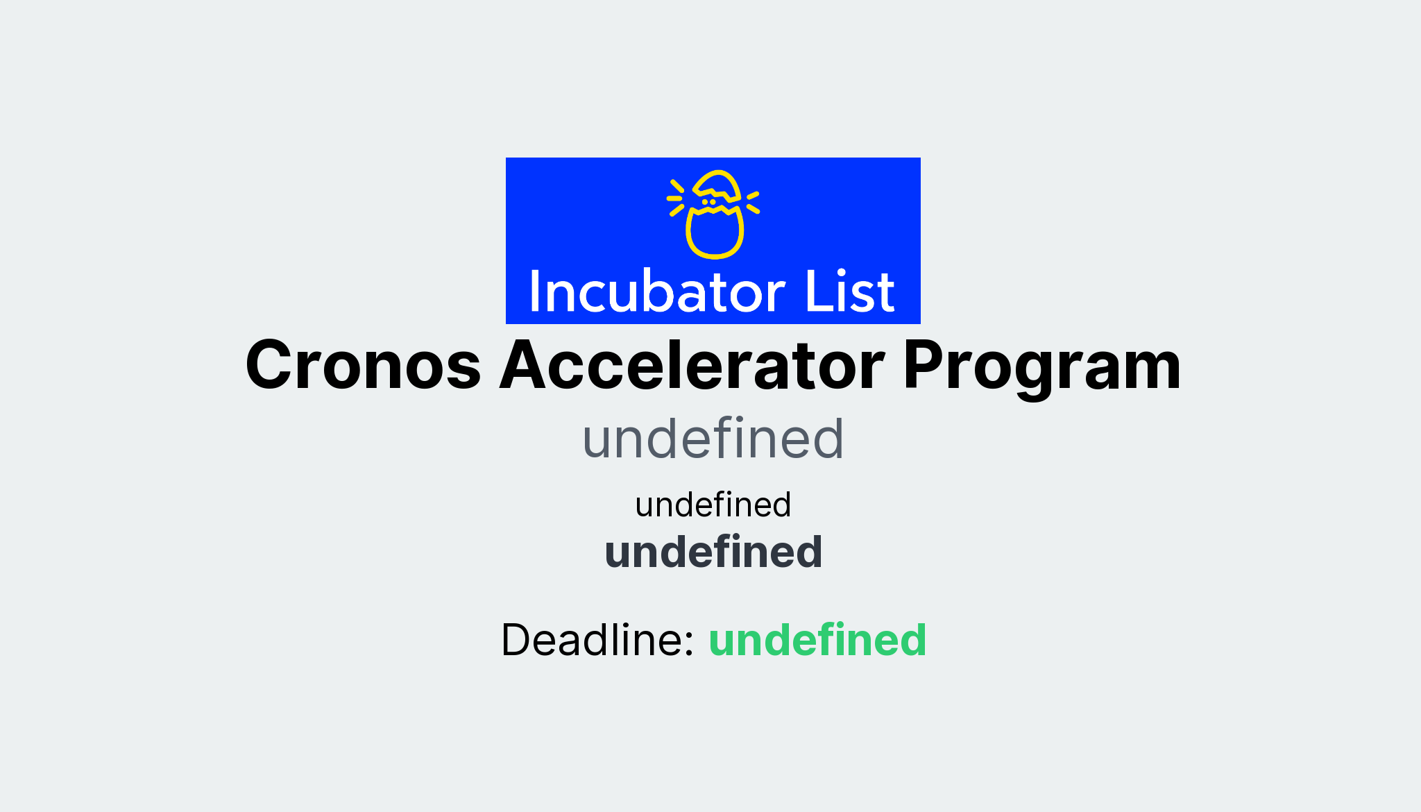 Cronos Accelerator Program - Key Information