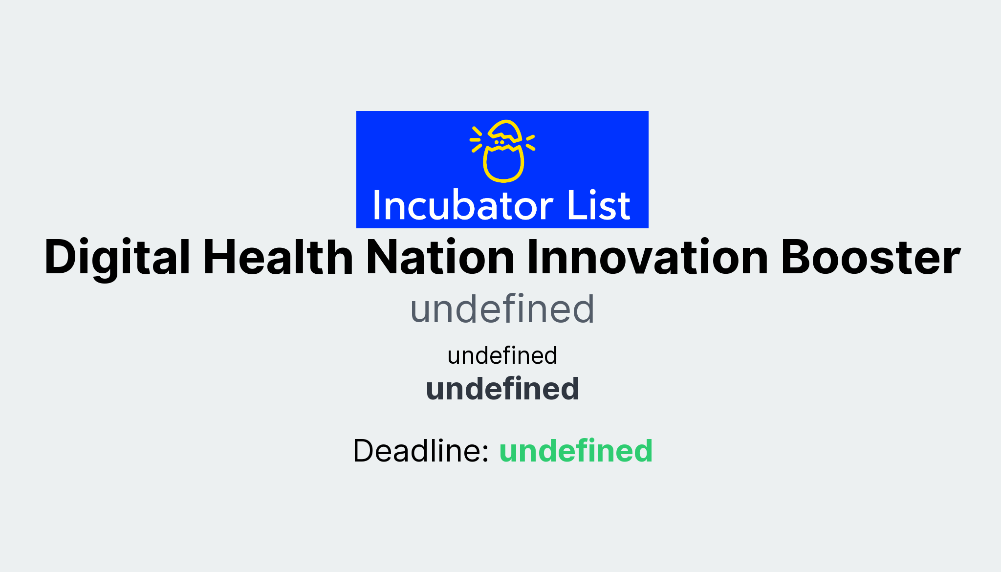 Digital Health Nation Innovation Booster - Key Information
