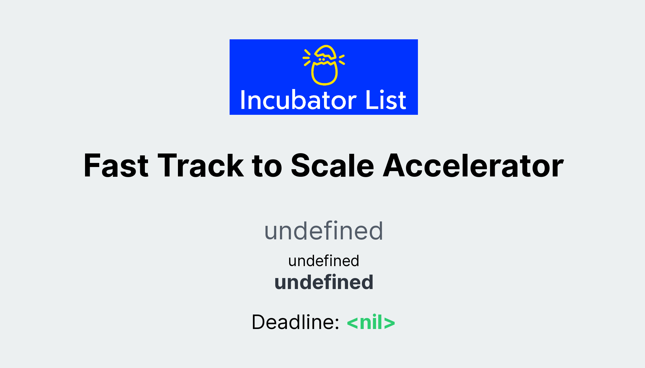 Fast Track to Scale Accelerator - Key Information