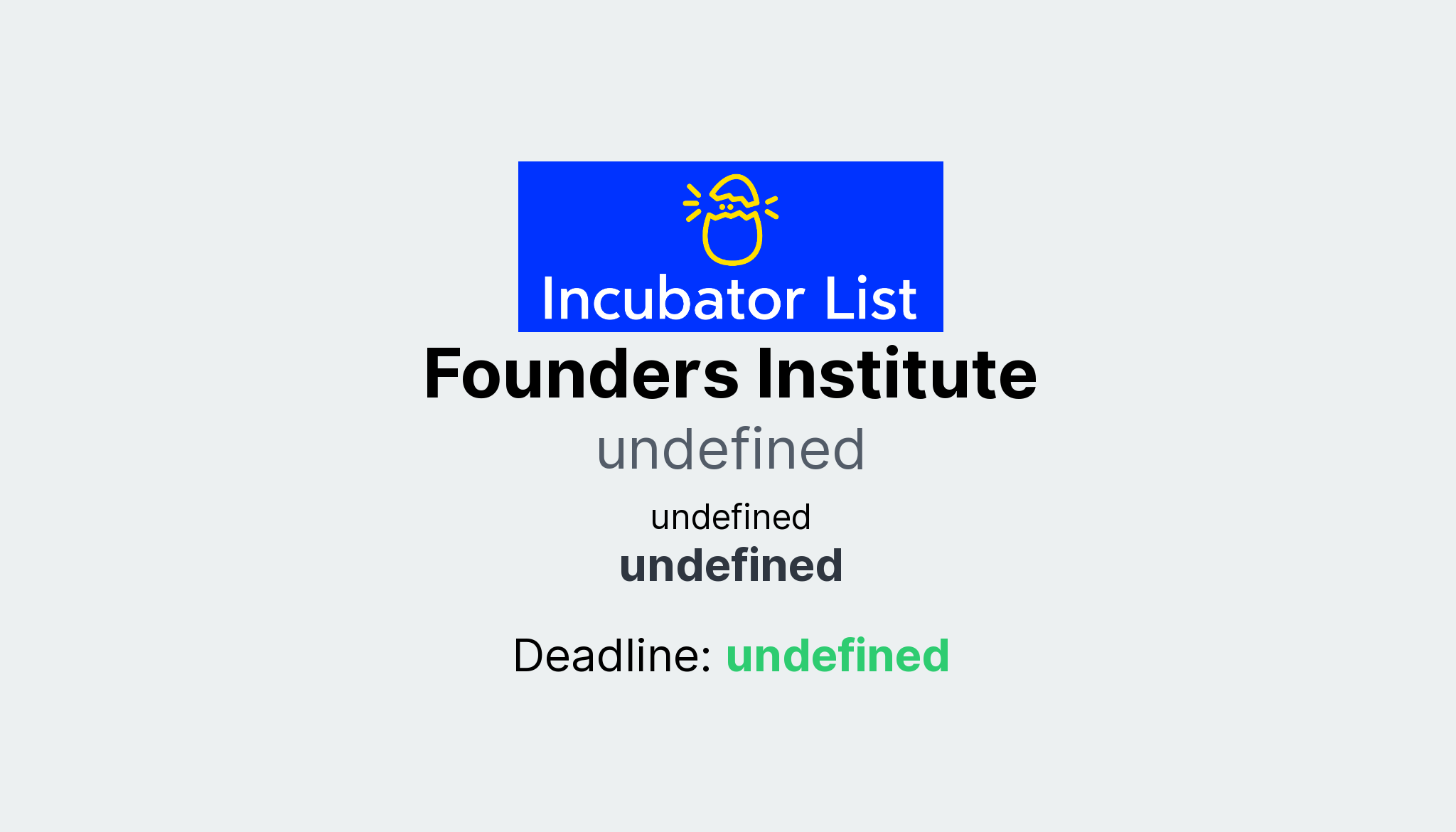 Founders Institute - Key Information