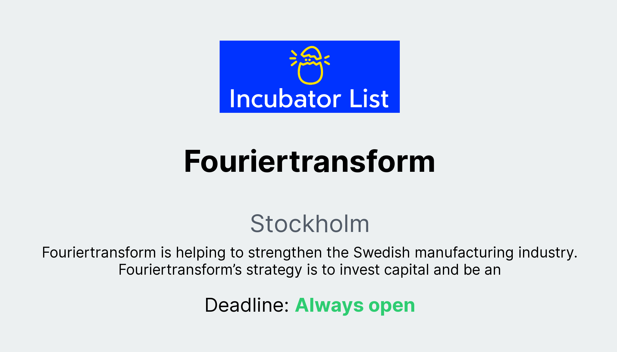 Fouriertransform Key Information