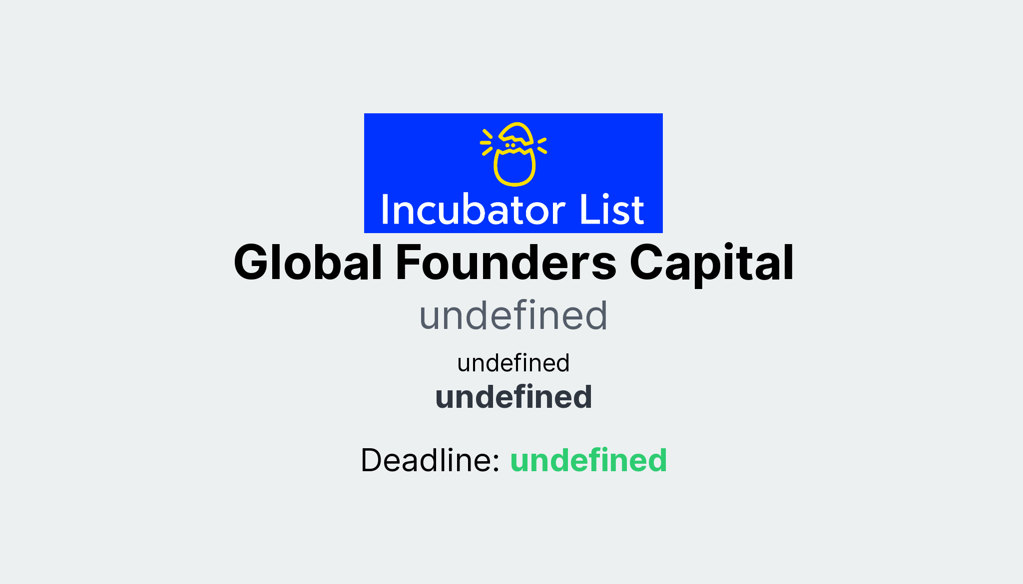 Global Founders Capital - Key Information