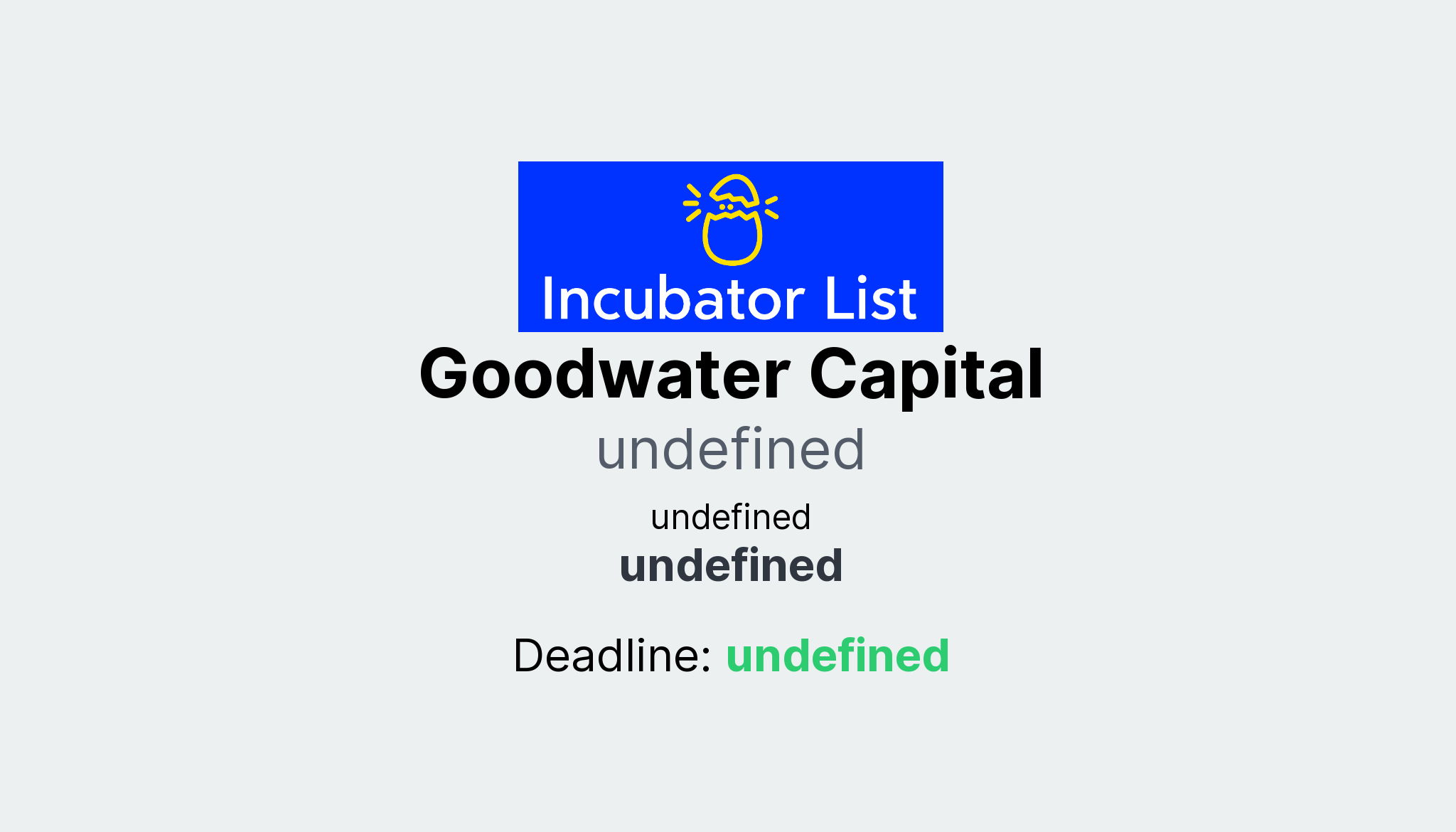 Goodwater Capital - Key Information