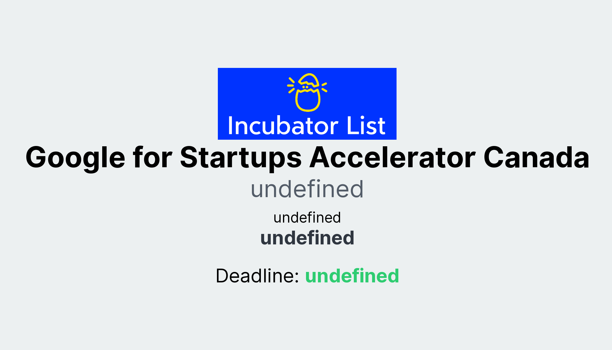 Google for Startups Accelerator Canada - Key Information