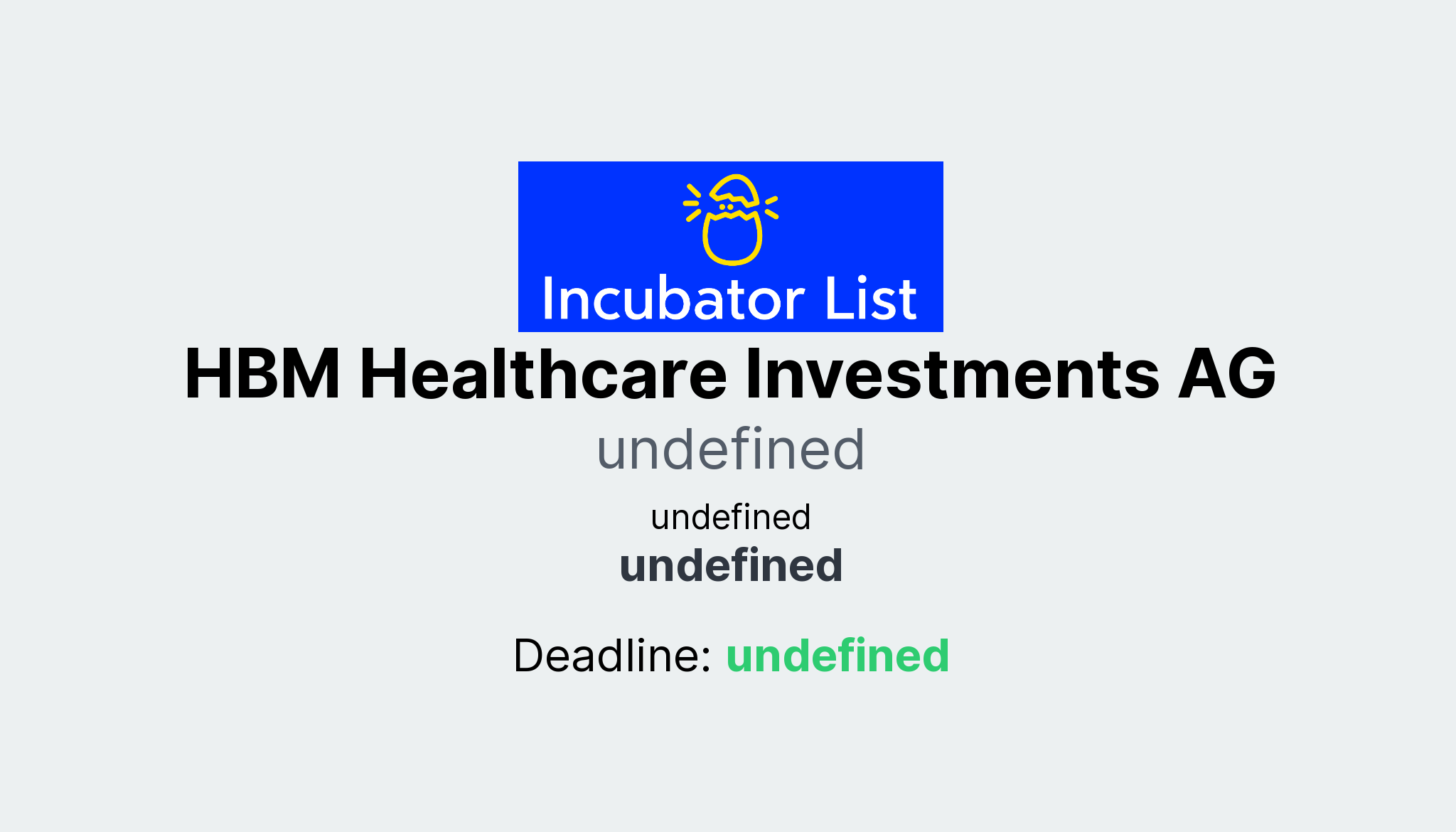 HBM Healthcare Investments AG - Key Information