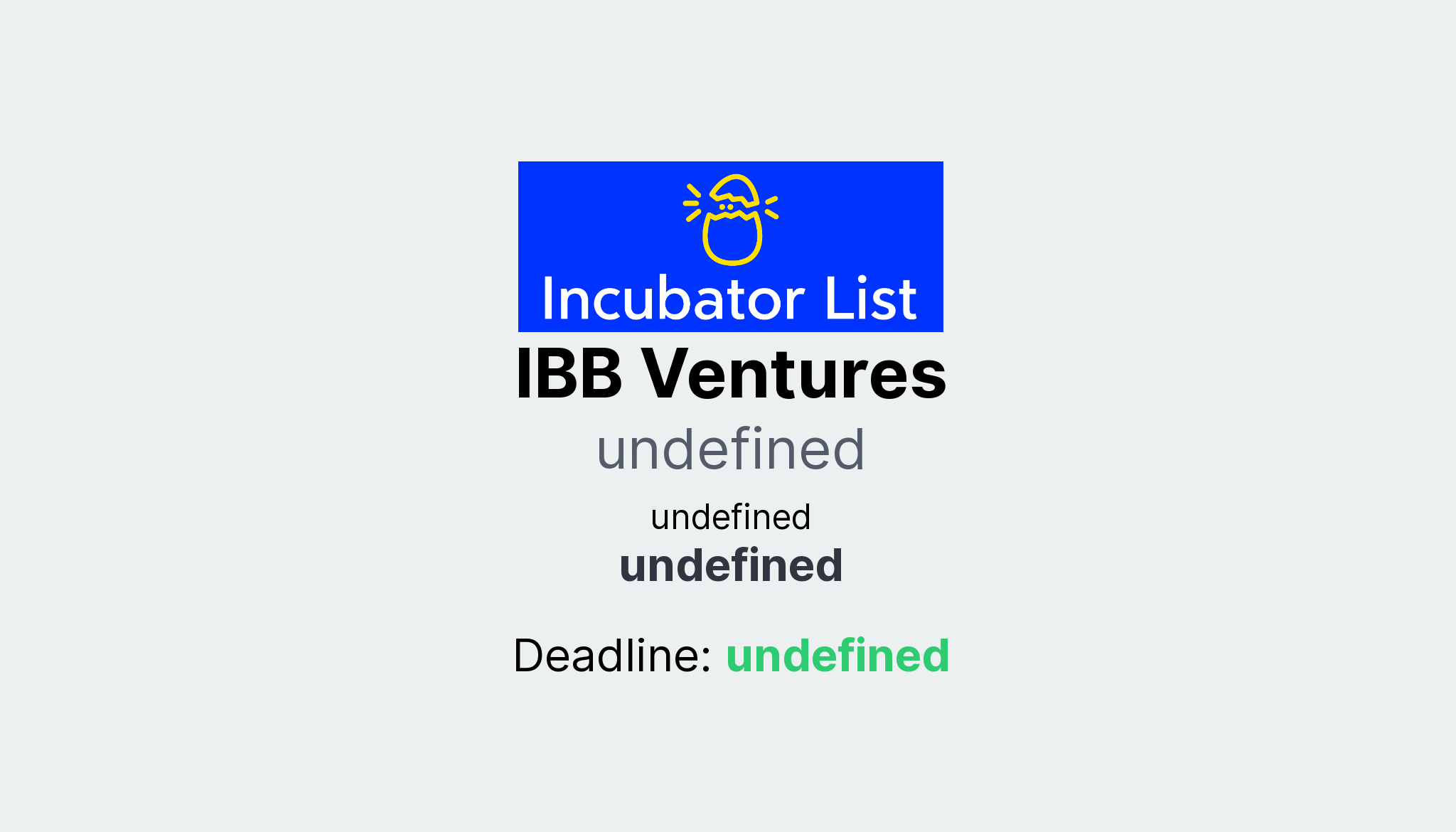 IBB Ventures - Key Information