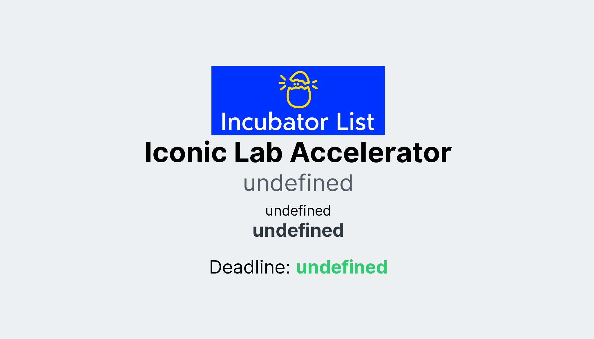 Iconic Lab Accelerator - Key Information