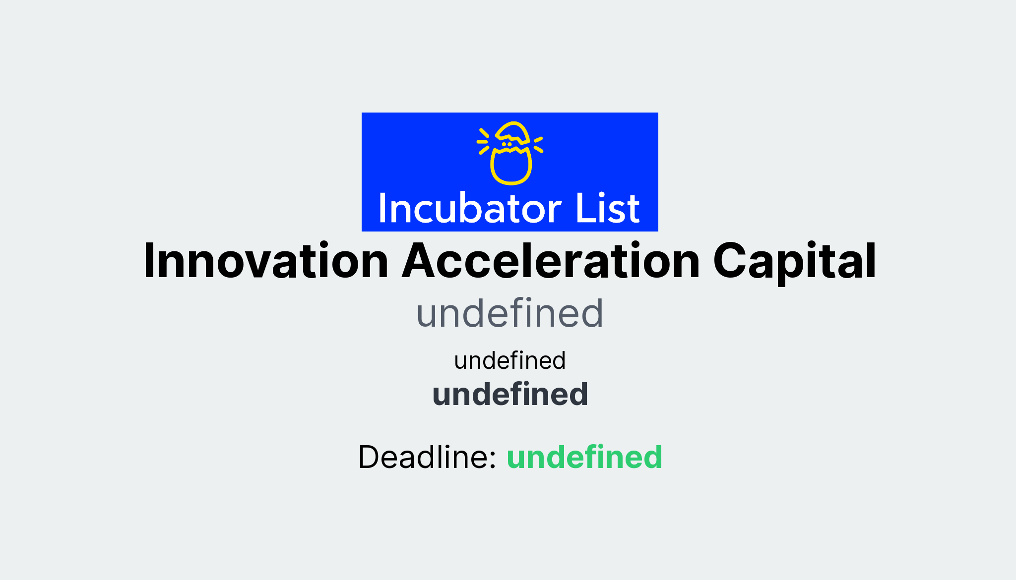 Innovation Acceleration Capital - Key Information
