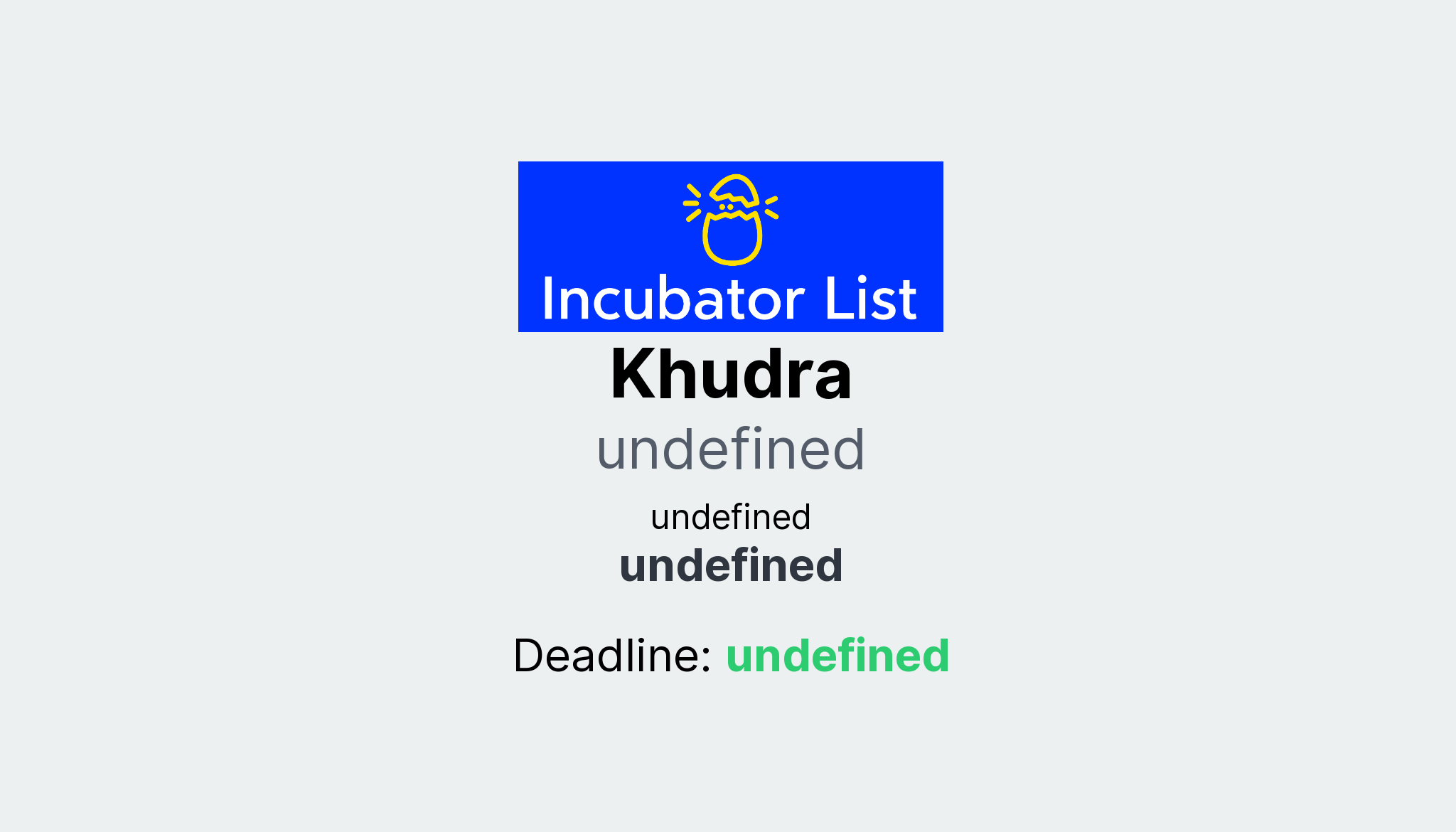 Khudra - Key Information
