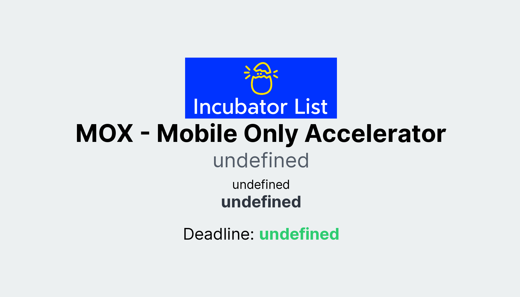 MOX - Mobile Only Accelerator - Key Information