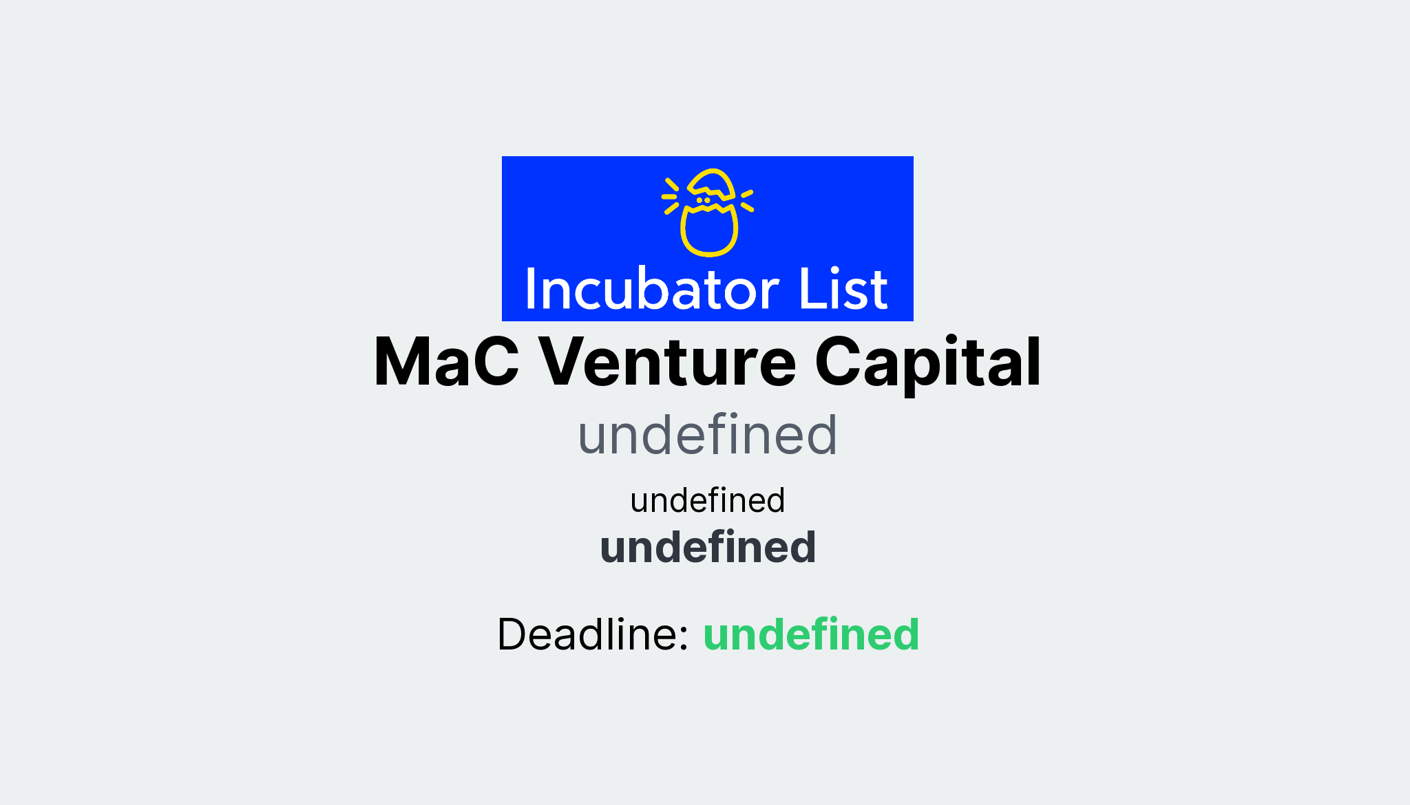 MaC Venture Capital - Key Information