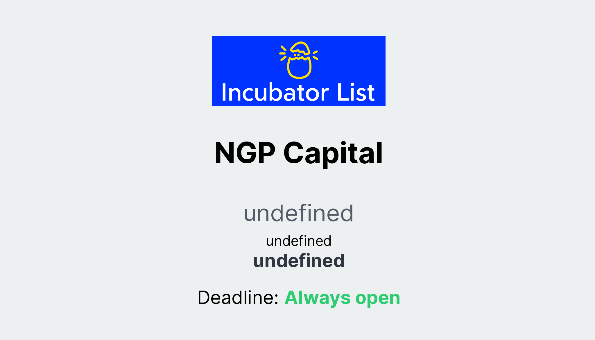 NGP Capital - Key Information