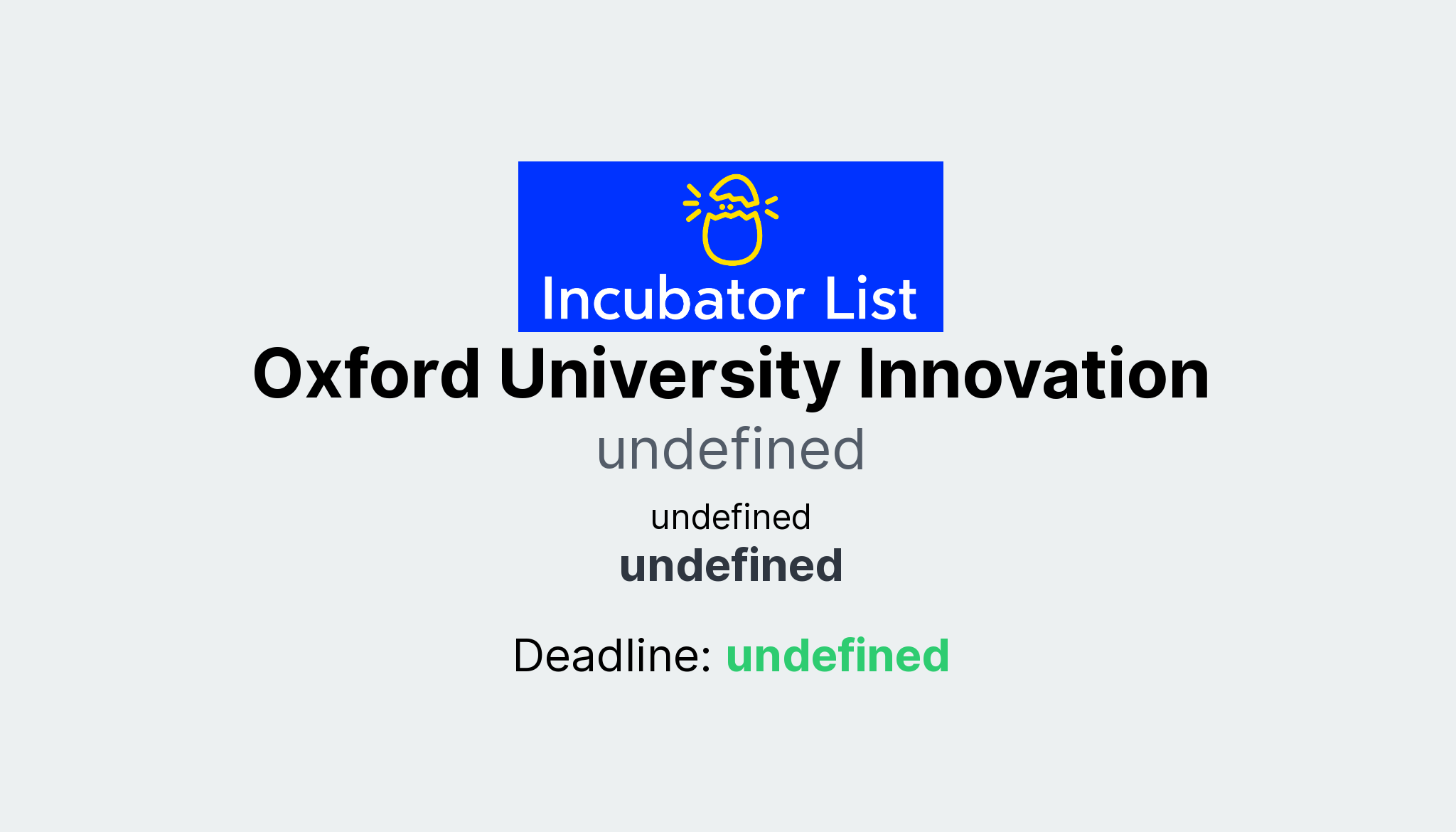 Oxford University Innovation - Key Information