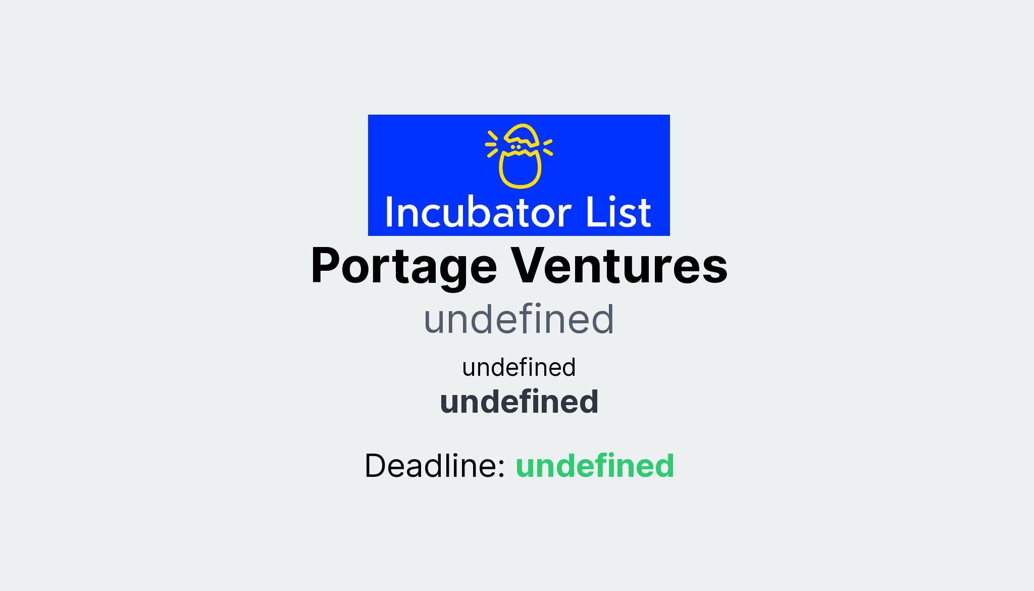 Portage Ventures - Key Information
