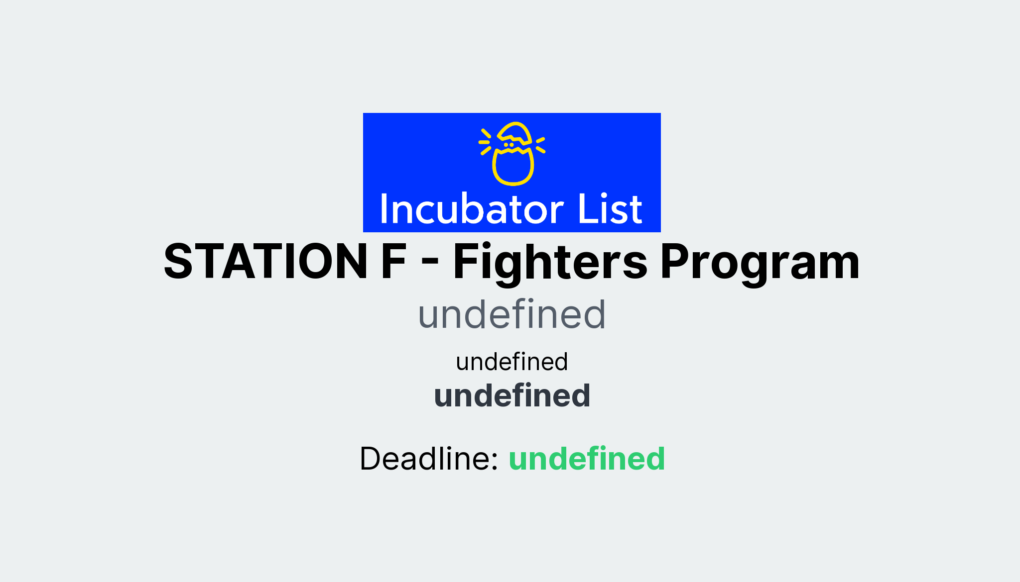 STATION F - Fighters Program - Key Information