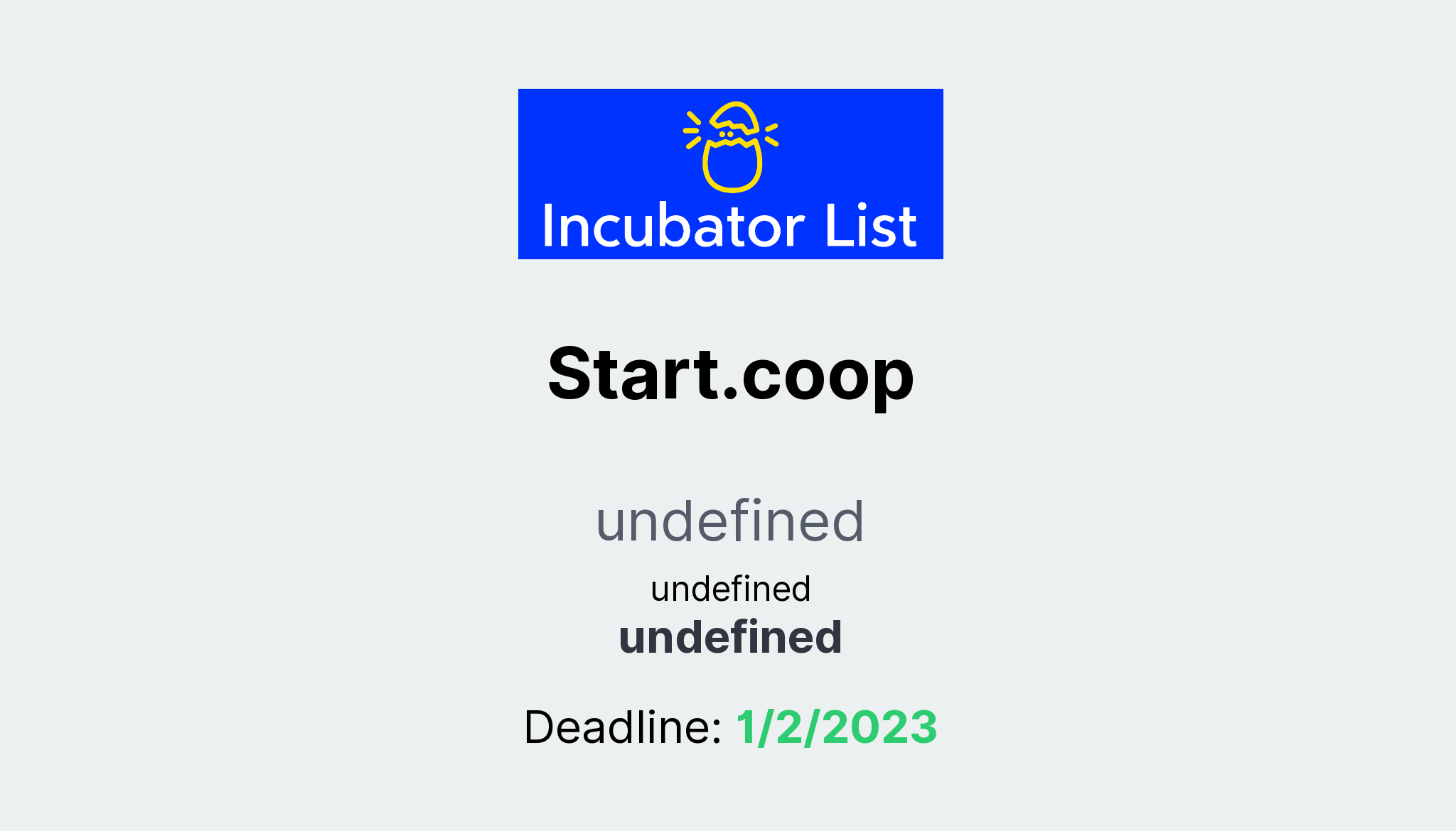 Start.coop - Key Information