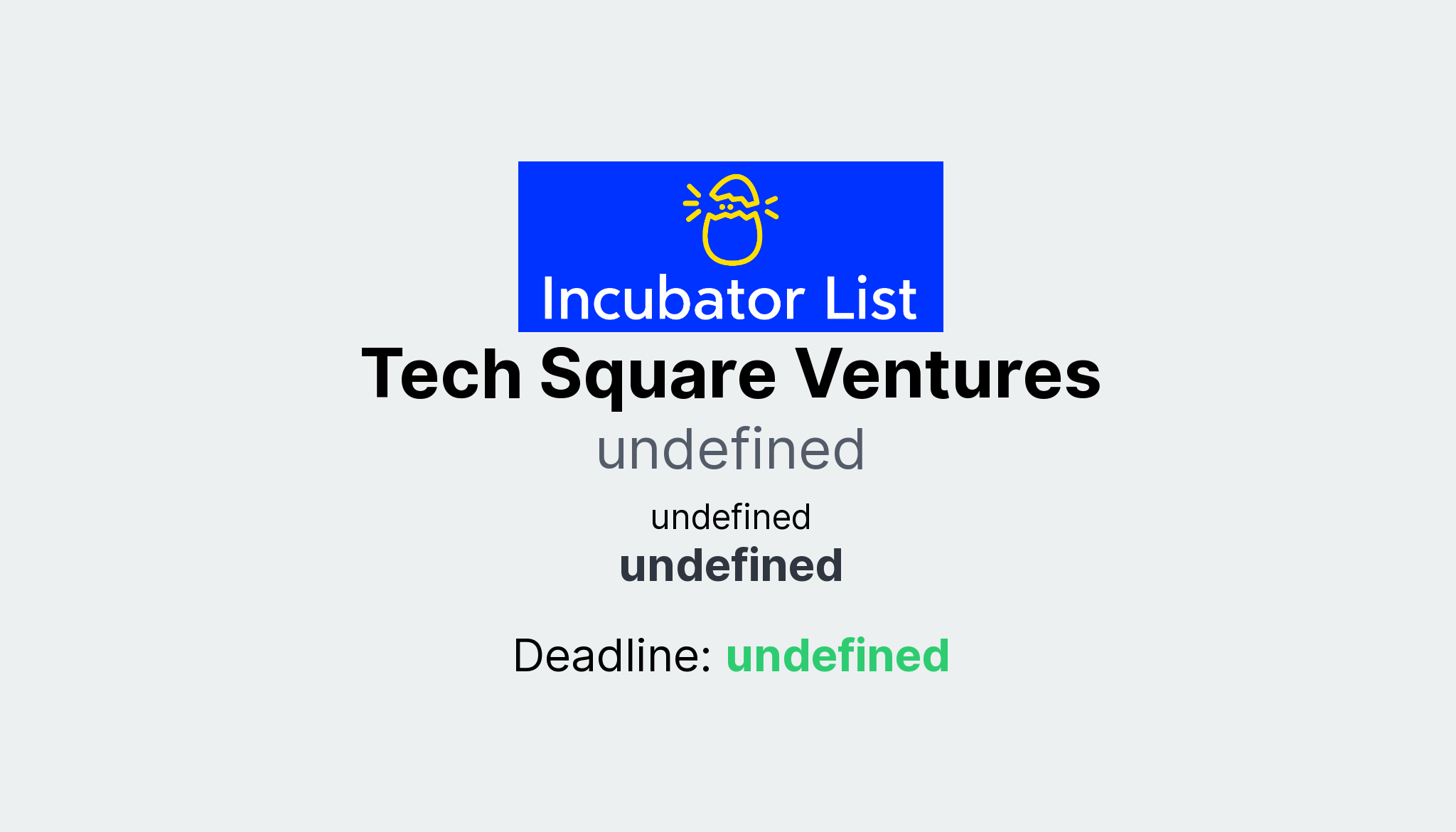 Tech Square Ventures - Key Information