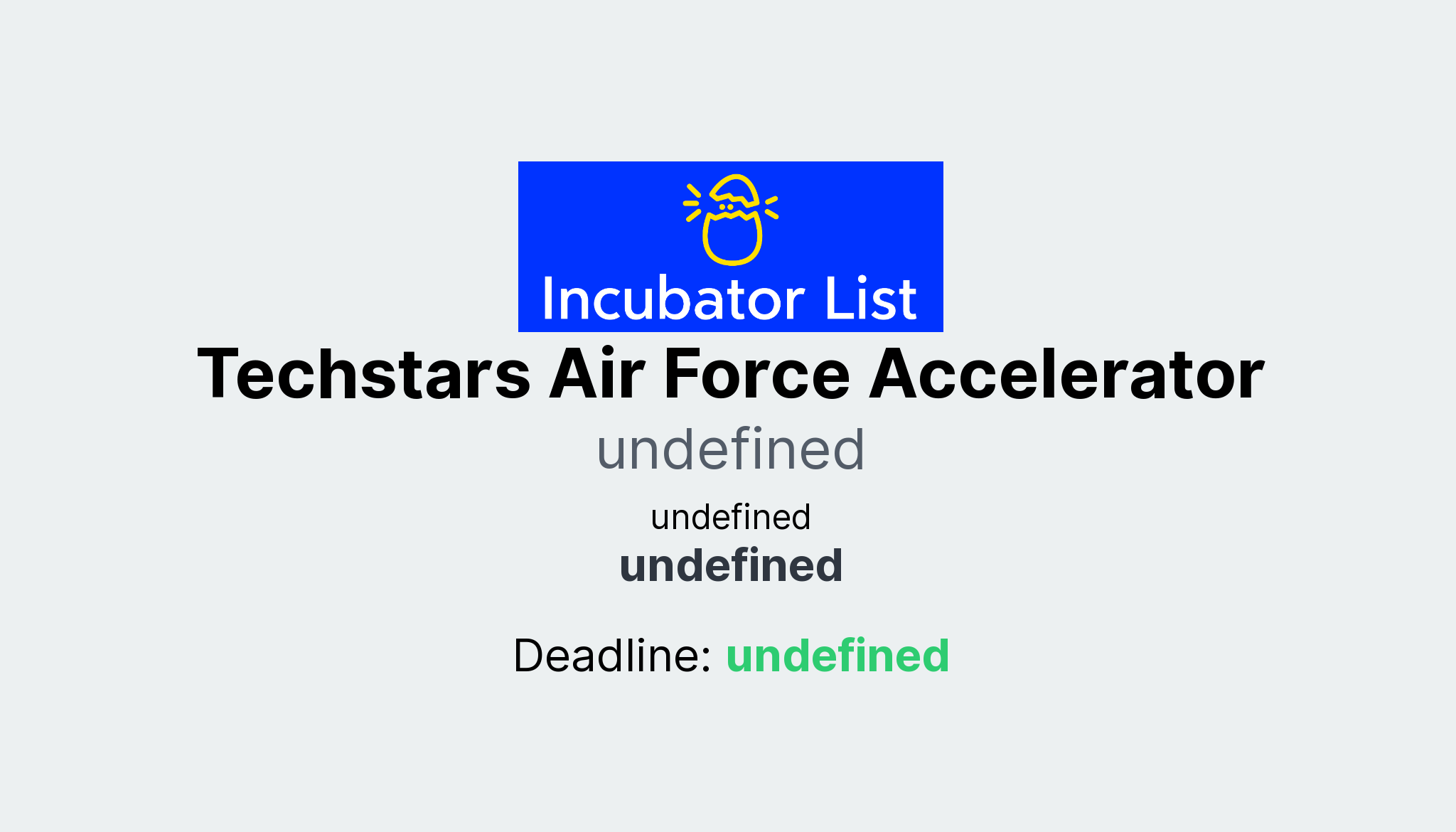 Techstars Air Force Accelerator - Key Information
