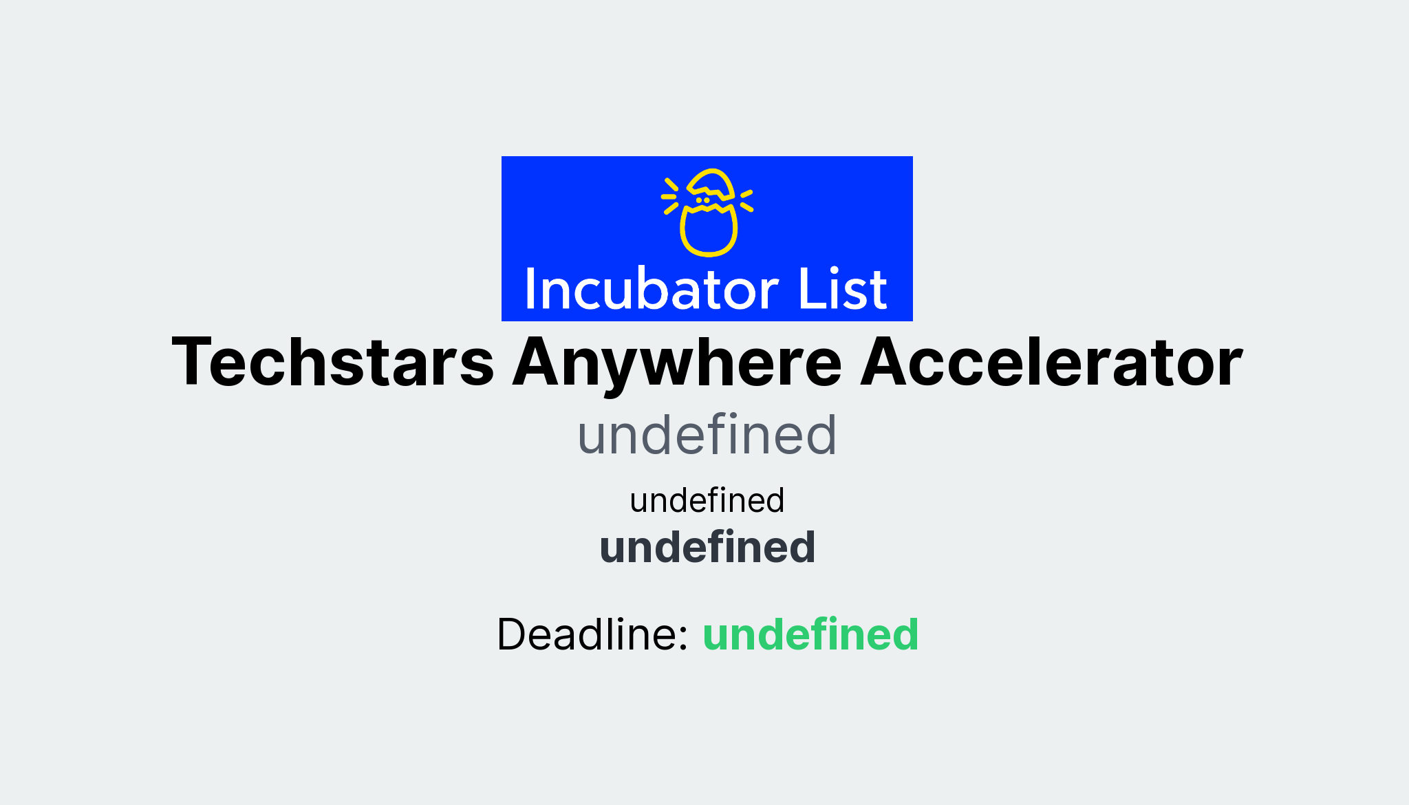 Techstars Anywhere Accelerator - Key Information