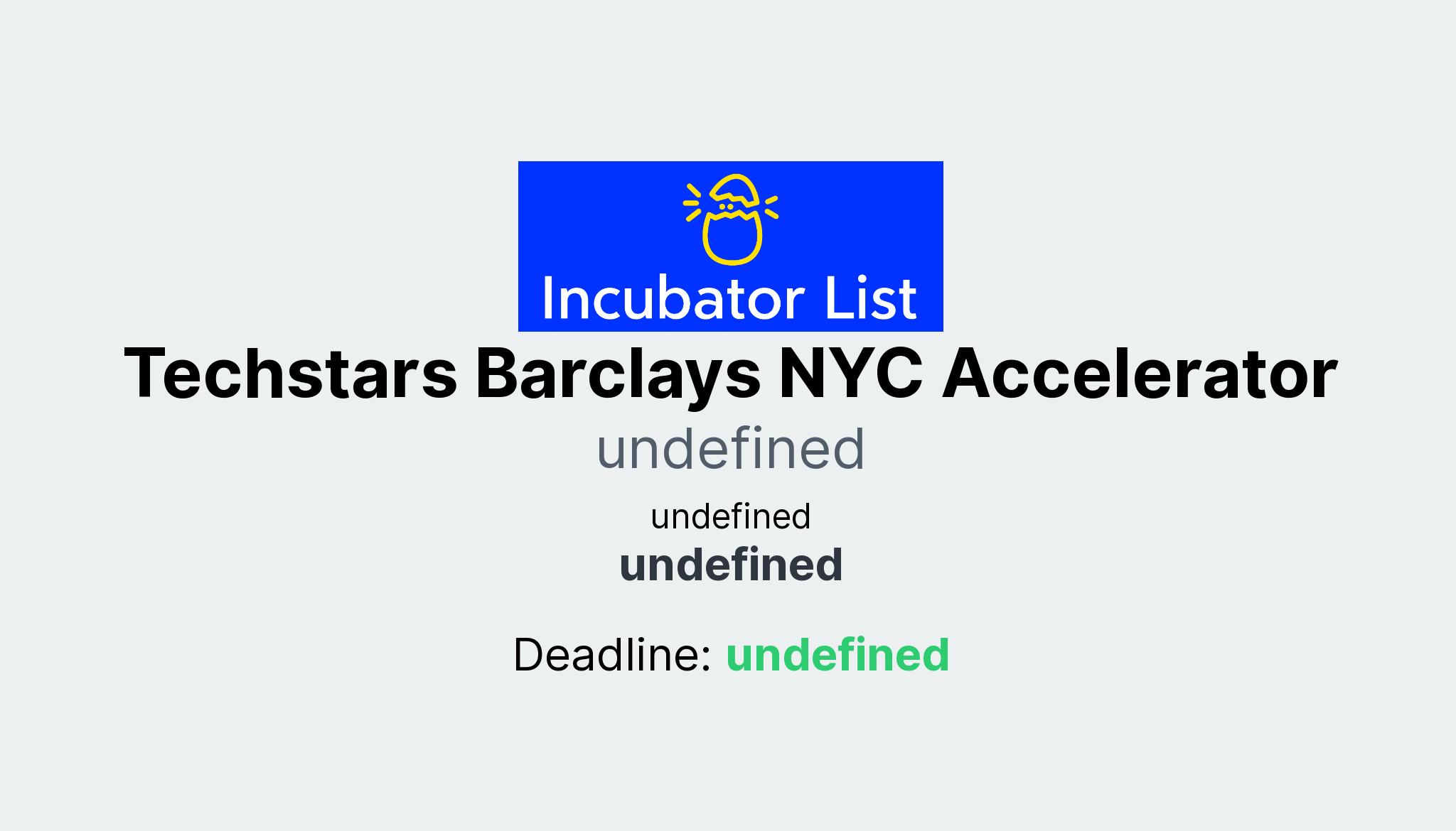 Techstars Barclays NYC Accelerator - Key Information