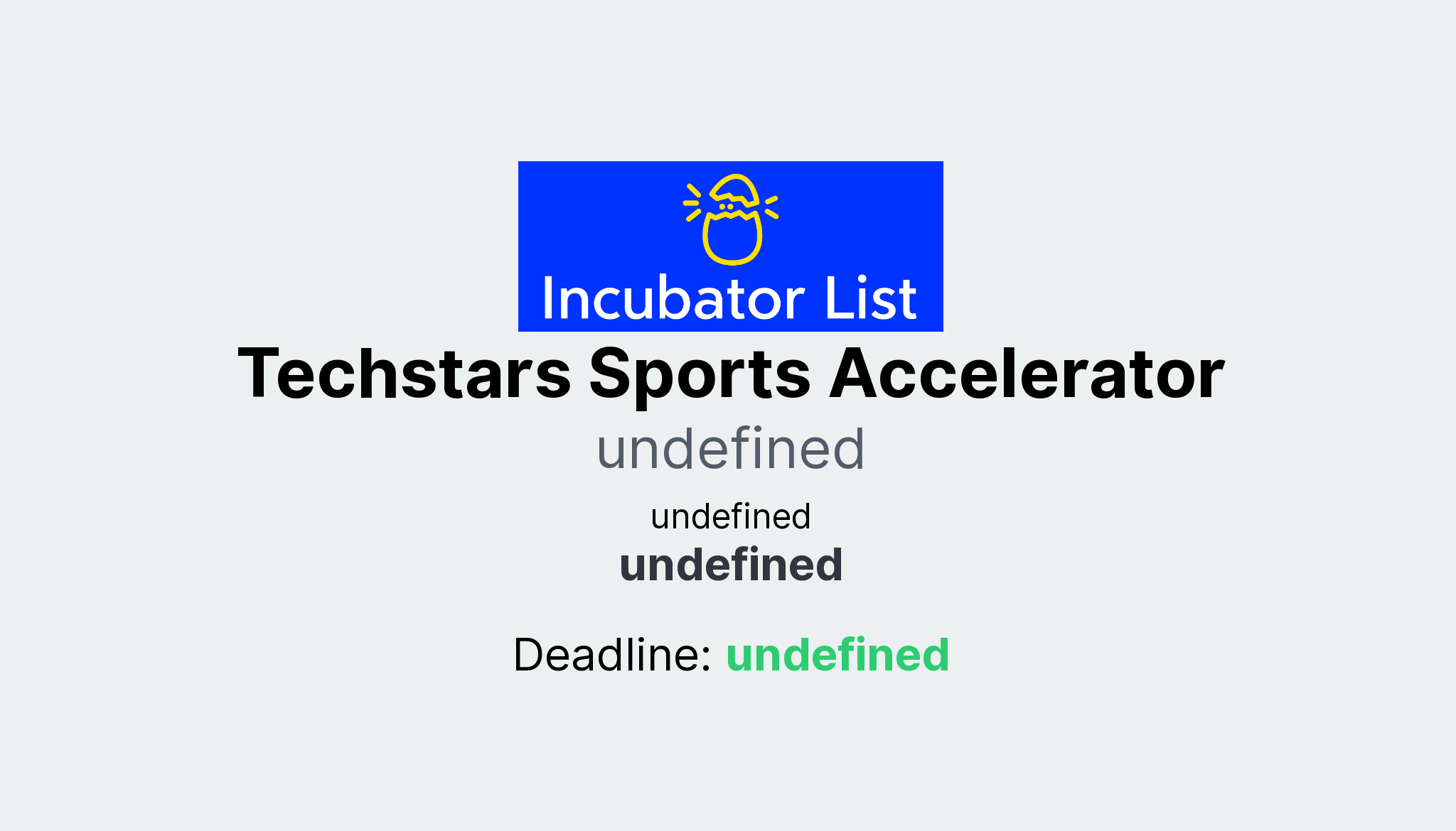 Techstars Sports Accelerator - Key Information