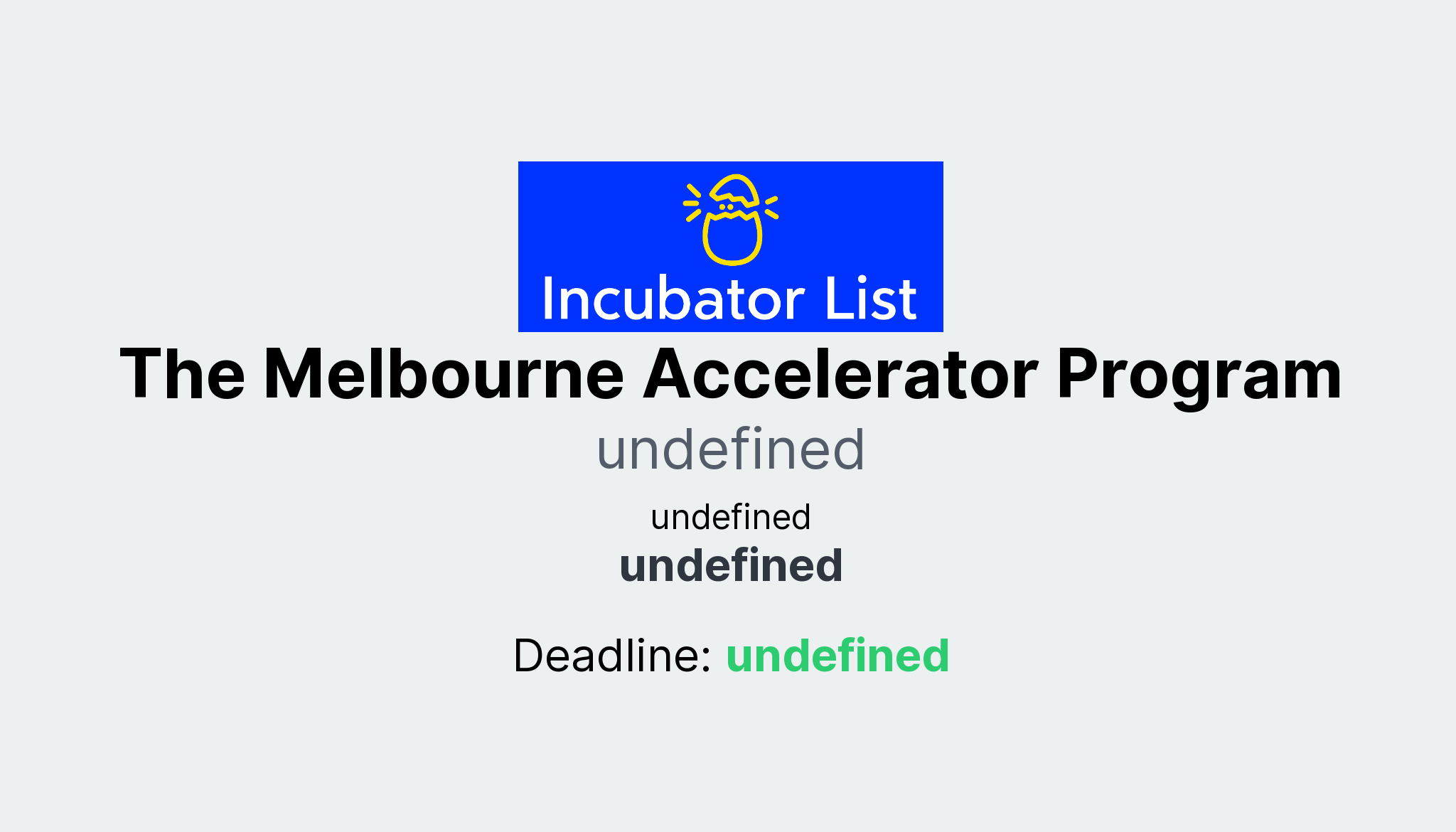 The Melbourne Accelerator Program - Key Information