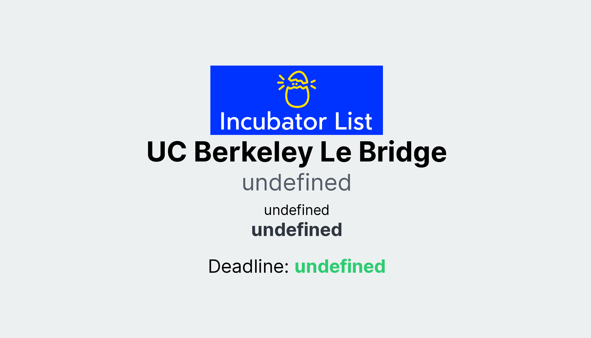 UC Berkeley Le Bridge - Key Information