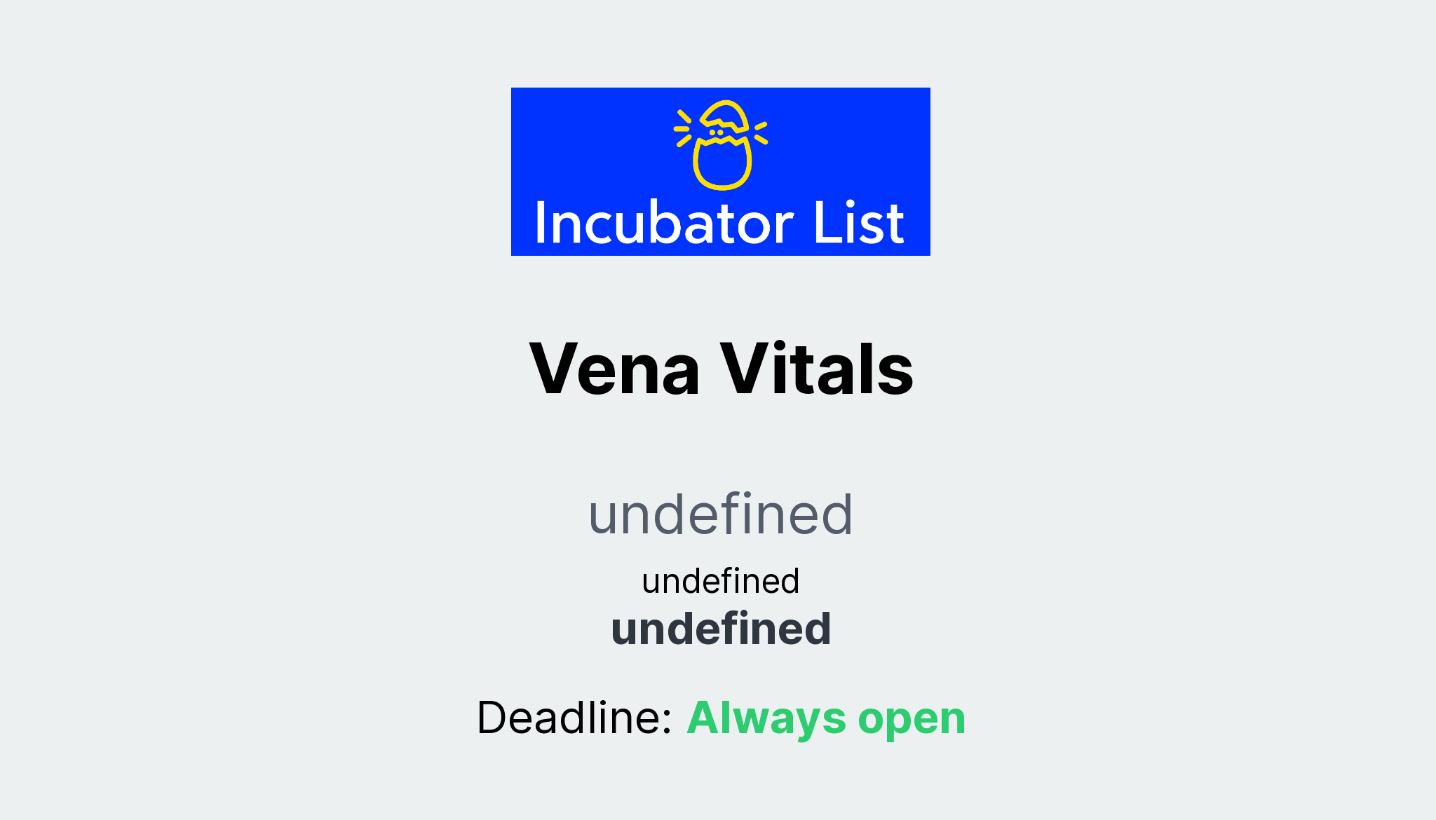 Vena Vitals - Key Information