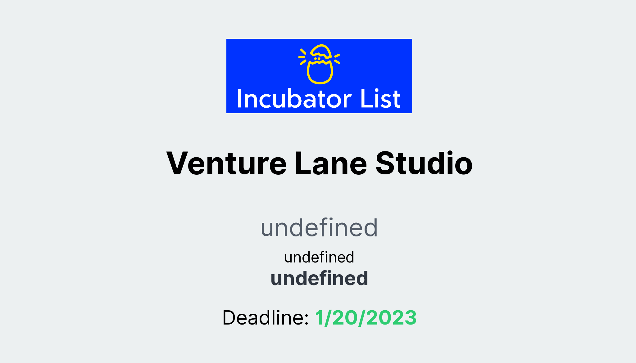 Venture Lane Studio - Key Information
