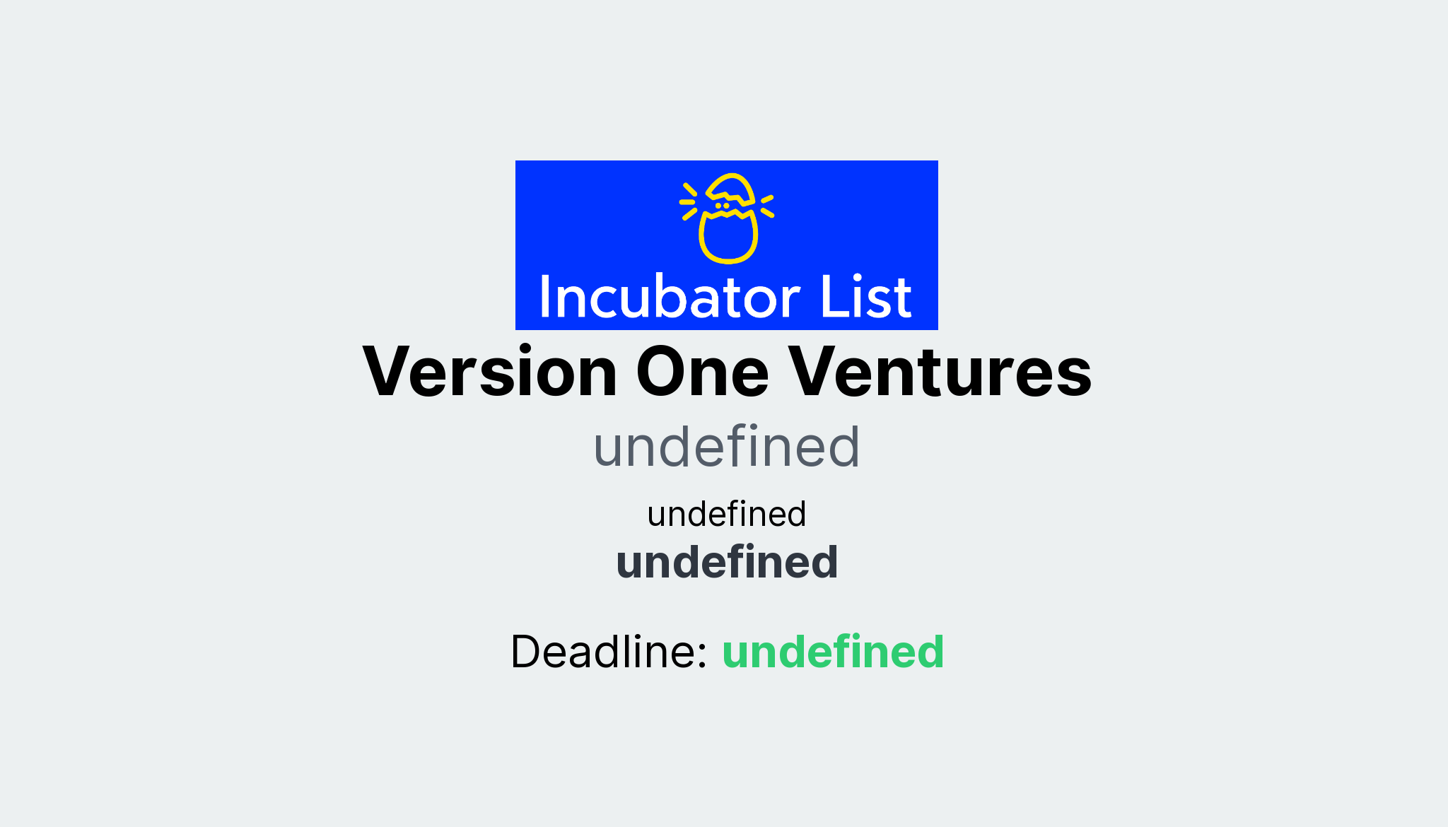 Version One Ventures - Key Information
