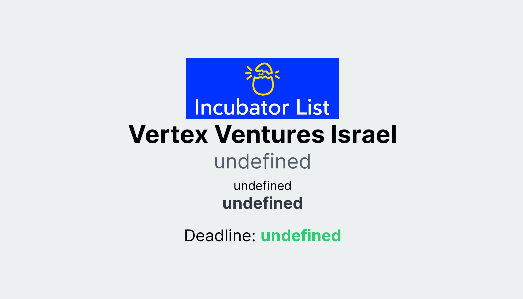 Vertex Ventures Israel - Key Information