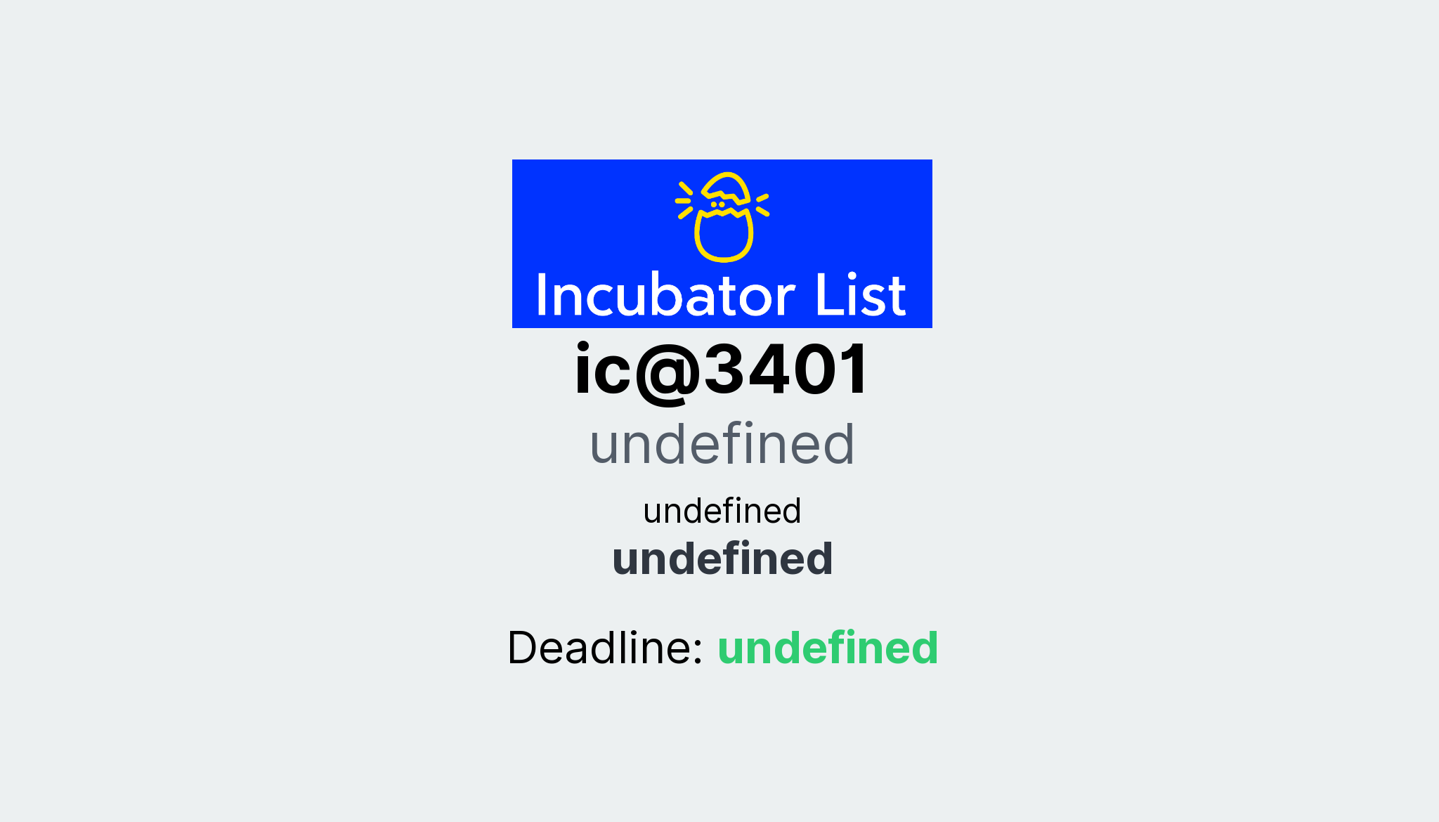 ic@3401 - Key Information